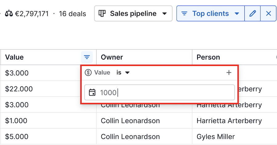 Quick filters - Knowledge Base | Pipedrive